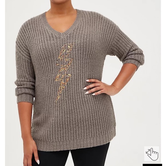 torrid | Sweaters | 08 Torrid Chunky Lightning Bolt Tunic Sweater New ...